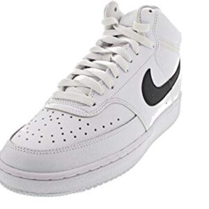 Nike Men's Court Vision Mid Sneaker, White/Blackwhite, 9 Regular US