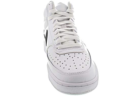 Nike Men's Court Vision Mid Sneaker, White/Blackwhite, 9 Regular US