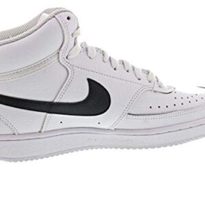 Nike Men's Court Vision Mid Sneaker, White/Blackwhite, 9 Regular US