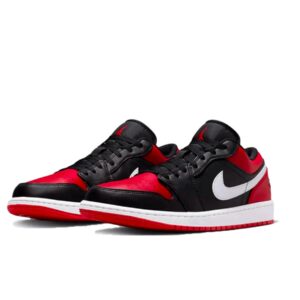 nike Air Jordan 1 Low Men's Shoes Alternate Bred Toe 553558 066 - Size 11 White/Black