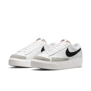 Nike Womens WMNS Blazer Low Platform DJ0292 101 - Size 7.5W White/Black