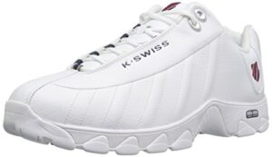 k-swiss men's st329 cmf sneaker, white/navy/red, 11.5 xw