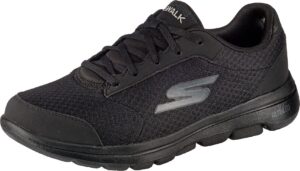 skechers mens gowalk 5 qualify - athletic mesh lace up performance walking shoe sneaker, black, 12 us