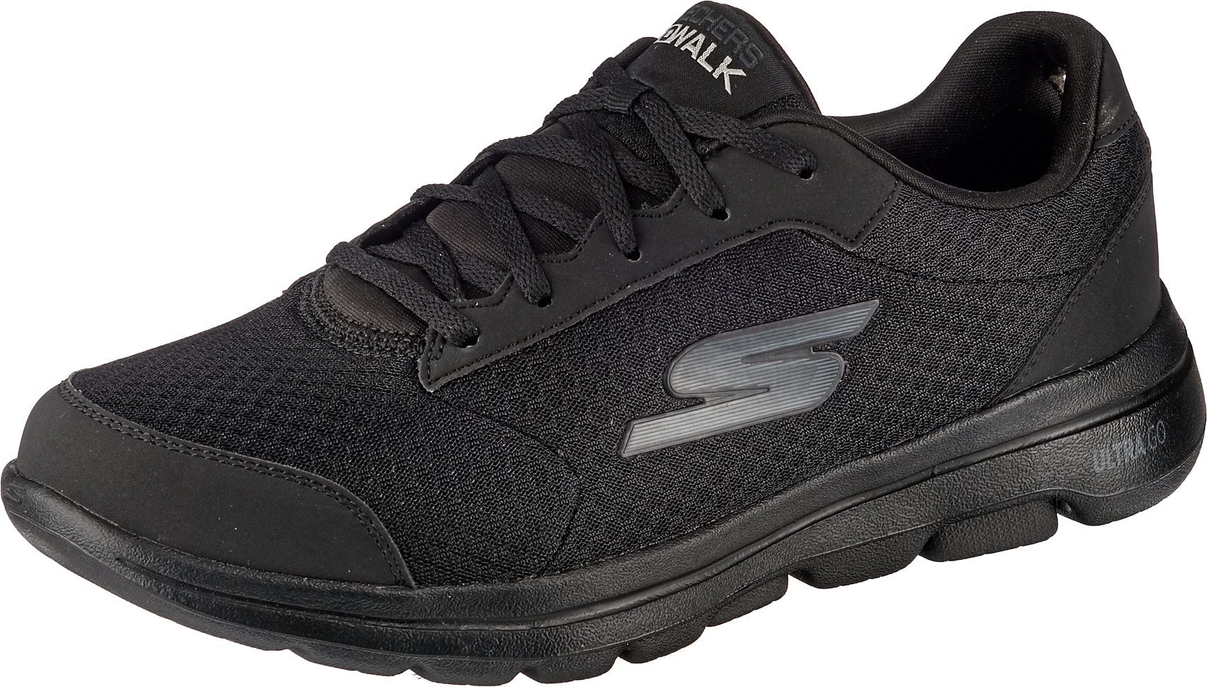 Skechers mens Gowalk 5 Qualify - Athletic Mesh Lace Up Performance Walking Shoe Sneaker, Black, 12 US