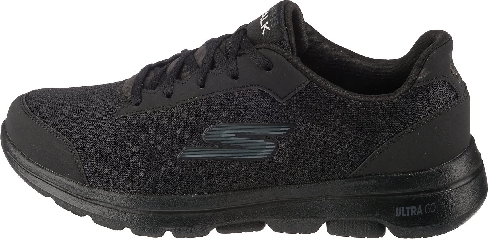 Skechers mens Gowalk 5 Qualify - Athletic Mesh Lace Up Performance Walking Shoe Sneaker, Black, 12 US