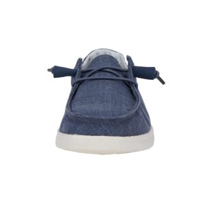 Hey Dude Women's Wendy Chambray Mushroom Size 7 | Women’s Shoes | Women’s Lace Up Loafers | Comfortable & Light-Weight