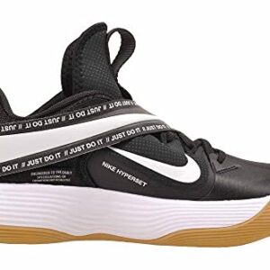 Nike Women's React Hyperset Volleyball Shoe, CI2956-010 (Black/White/Gum Light Brown, 8)