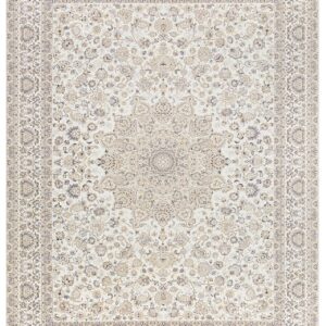 Area Rug Living Room Rugs: 9x12 Large Machine Washable Non Slip Thin Carpet Soft Indoor Luxury Floral Stain Resistant Carpets for Under Dining Table Farmhouse Bedroom Nursery Home Office Beige