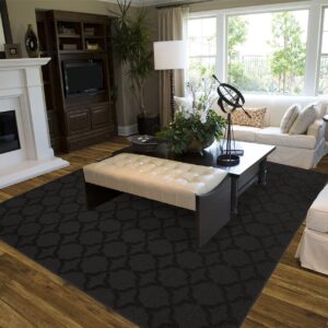 Garland Rug Sparta Area Rug, 9-Feet by 12-Feet, Black