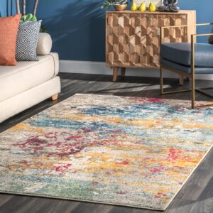 nuloom monet modern abstract area rug, 9x12, multi