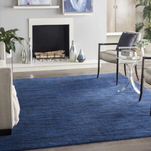 nourison essentials indoor/outdoor midnight blue 9' x 12' area rug, easy cleaning, non shedding, bed room, living room, dining room, backyard, deck, patio (9x12)