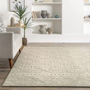 nuLOOM Transitional Floral Jeanette Area Rug, 9x12, Grey