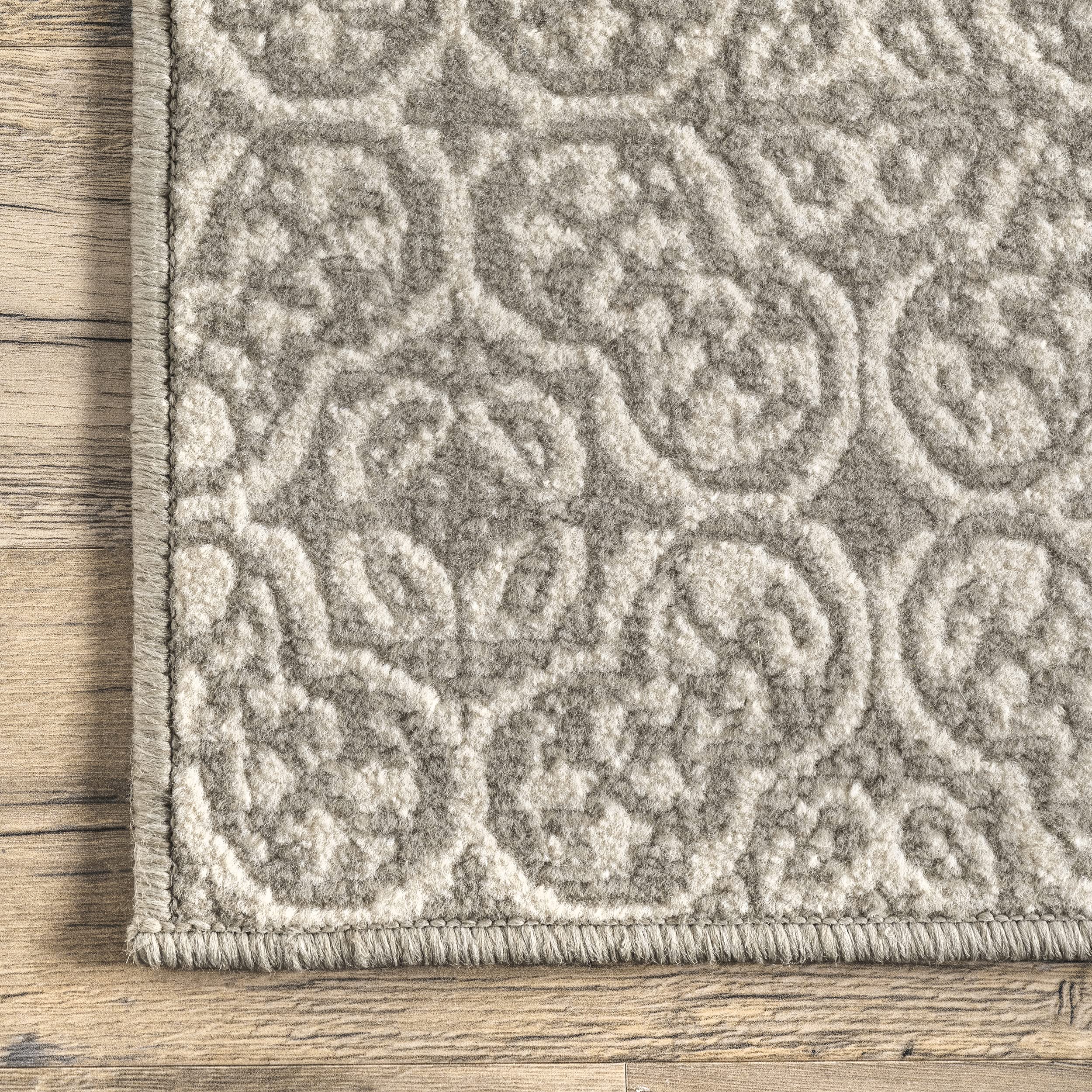 nuLOOM Transitional Floral Jeanette Area Rug, 9x12, Grey