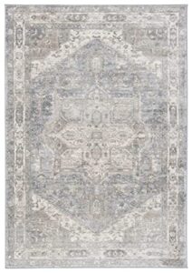 safavieh brentwood collection area rug - 9' x 12', grey & beige, medallion distressed design, non-shedding & easy care, ideal for high traffic areas in living room, bedroom (bnt852f)