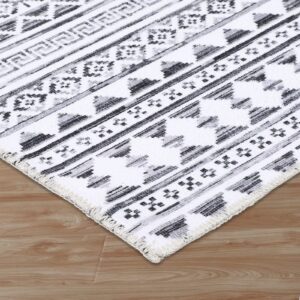 COZYLOOM Large Area Rug 9x12 Modern Geometric Floor Cover Non-Slip Washable Living Room Rug Boho Indoor Non-Shedding Area Rug Bedroom Home Office Kitchen Dining Room Throw Carpet Light Grey