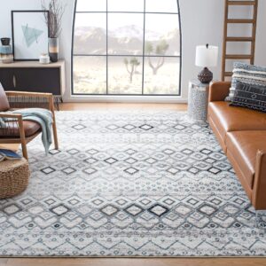 safavieh amsterdam collection area rug - 10' x 14', ivory & grey, moroccan boho design, non-shedding & easy care, ideal for high traffic areas in living room, bedroom (ams108a)