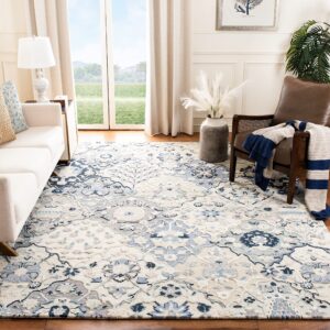 safavieh glamour collection 9' x 12' beige/blue glm622b handmade premium wool area rug