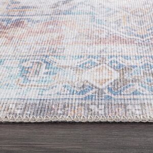 Rugshop Bohemian Distressed Stain Resistant Flat Weave Eco Friendly Premium Recycled Machine Washable Area Rug 10'x14' Rust