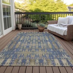 Addison Rugs Chantille ACN580 Blue 9' x 12' Indoor Outdoor Area Rug, Easy Clean, Machine Washable, Non Shedding, Bedroom, Living Room, Dining Room, Kitchen, Patio Rug