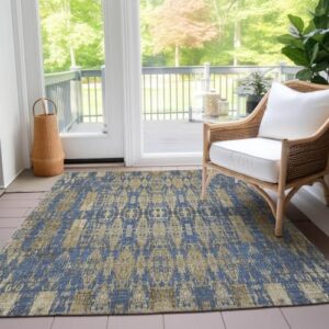 Addison Rugs Chantille ACN580 Blue 9' x 12' Indoor Outdoor Area Rug, Easy Clean, Machine Washable, Non Shedding, Bedroom, Living Room, Dining Room, Kitchen, Patio Rug