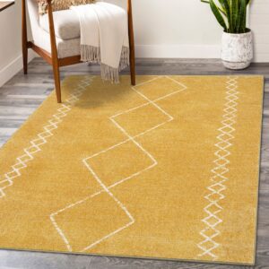 luxe weavers daphnes yellow 9x12 boho moroccan geometric area rug 2735