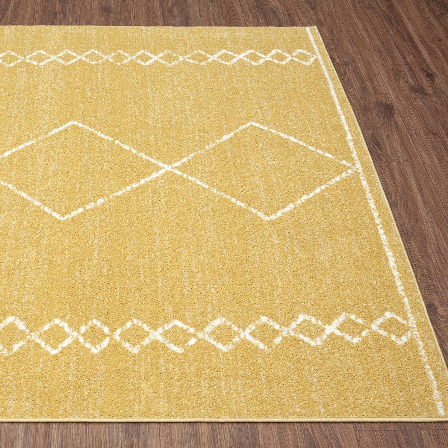 LUXE WEAVERS Daphnes Yellow 9x12 Boho Moroccan Geometric Area Rug 2735