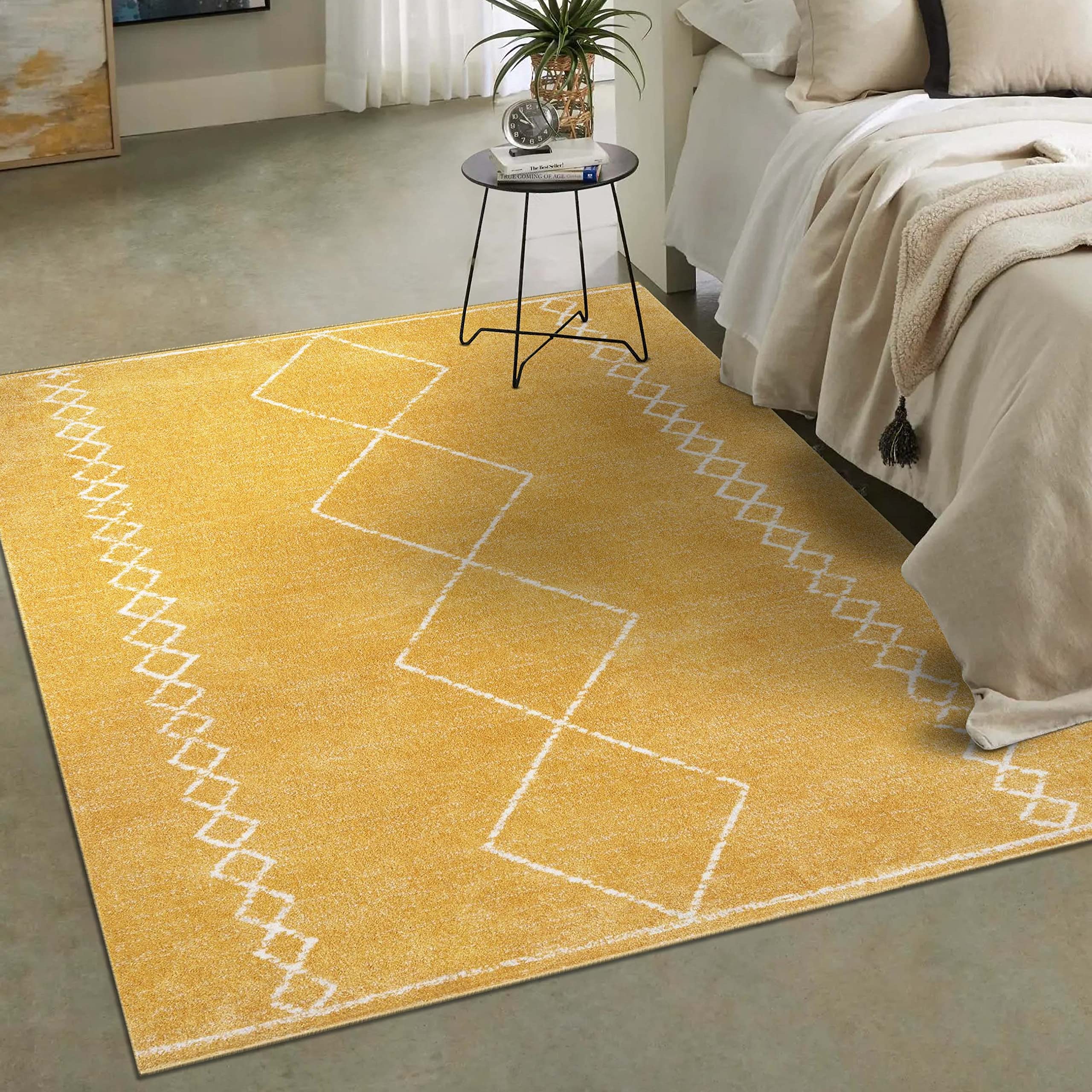 LUXE WEAVERS Daphnes Yellow 9x12 Boho Moroccan Geometric Area Rug 2735