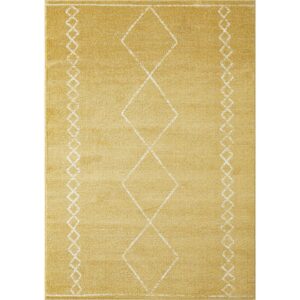 LUXE WEAVERS Daphnes Yellow 9x12 Boho Moroccan Geometric Area Rug 2735