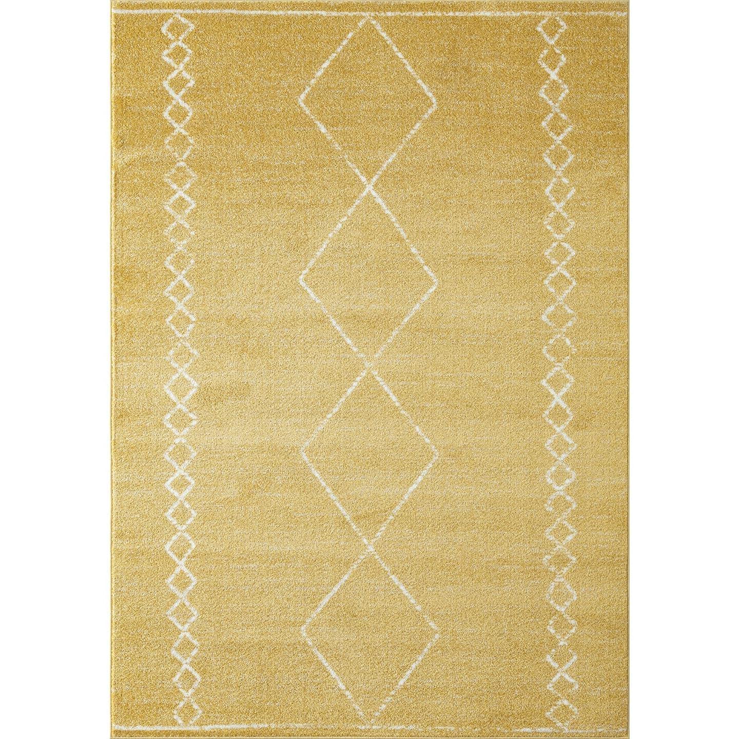 LUXE WEAVERS Daphnes Yellow 9x12 Boho Moroccan Geometric Area Rug 2735