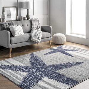 nuloom thomas paul starfish and striped area rug, 8x10, grey