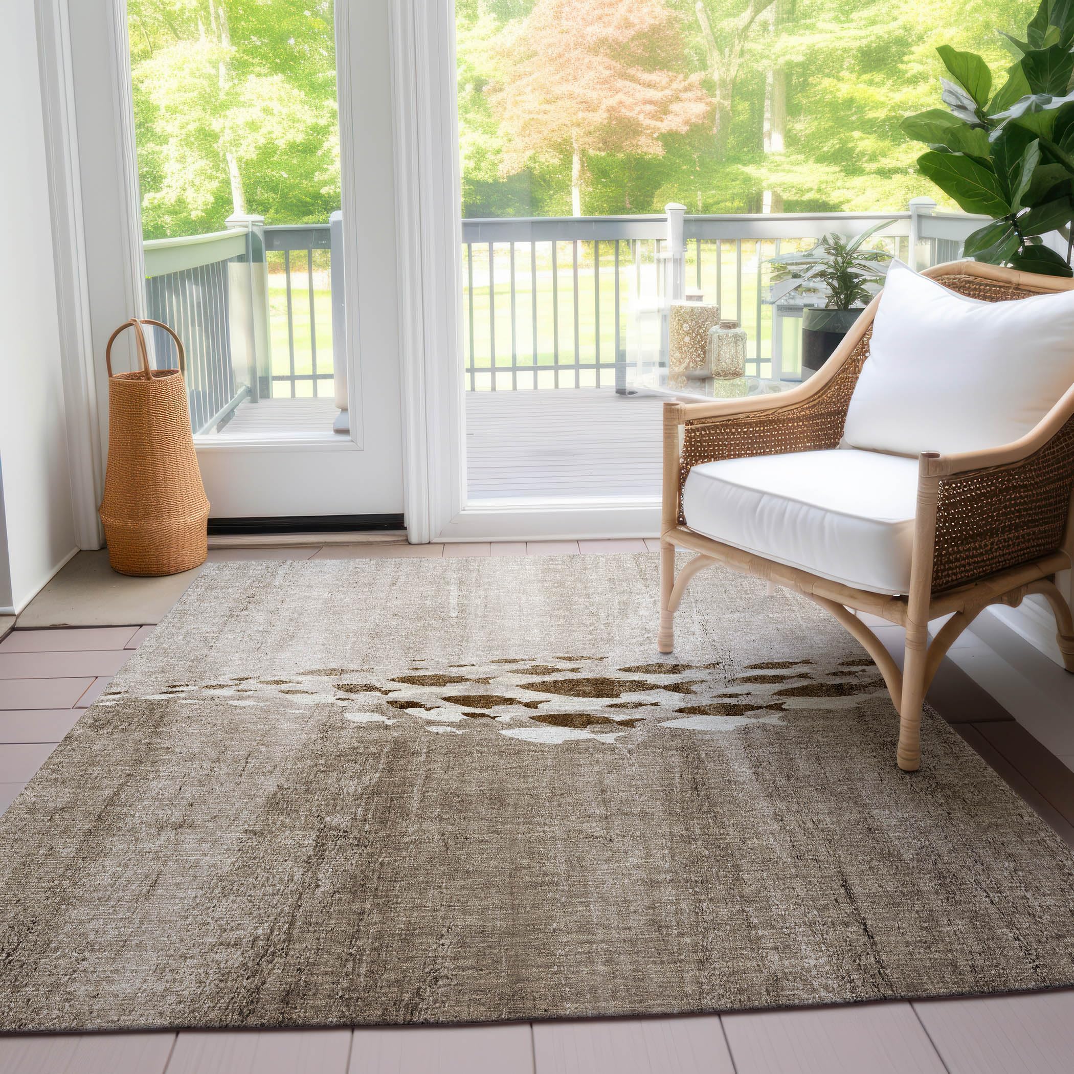 Addison Rugs Chantille ACN627 Taupe 9' x 12' Indoor Outdoor Area Rug, Easy Clean, Machine Washable, Non Shedding, Bedroom, Living Room, Dining Room, Kitchen, Patio Rug