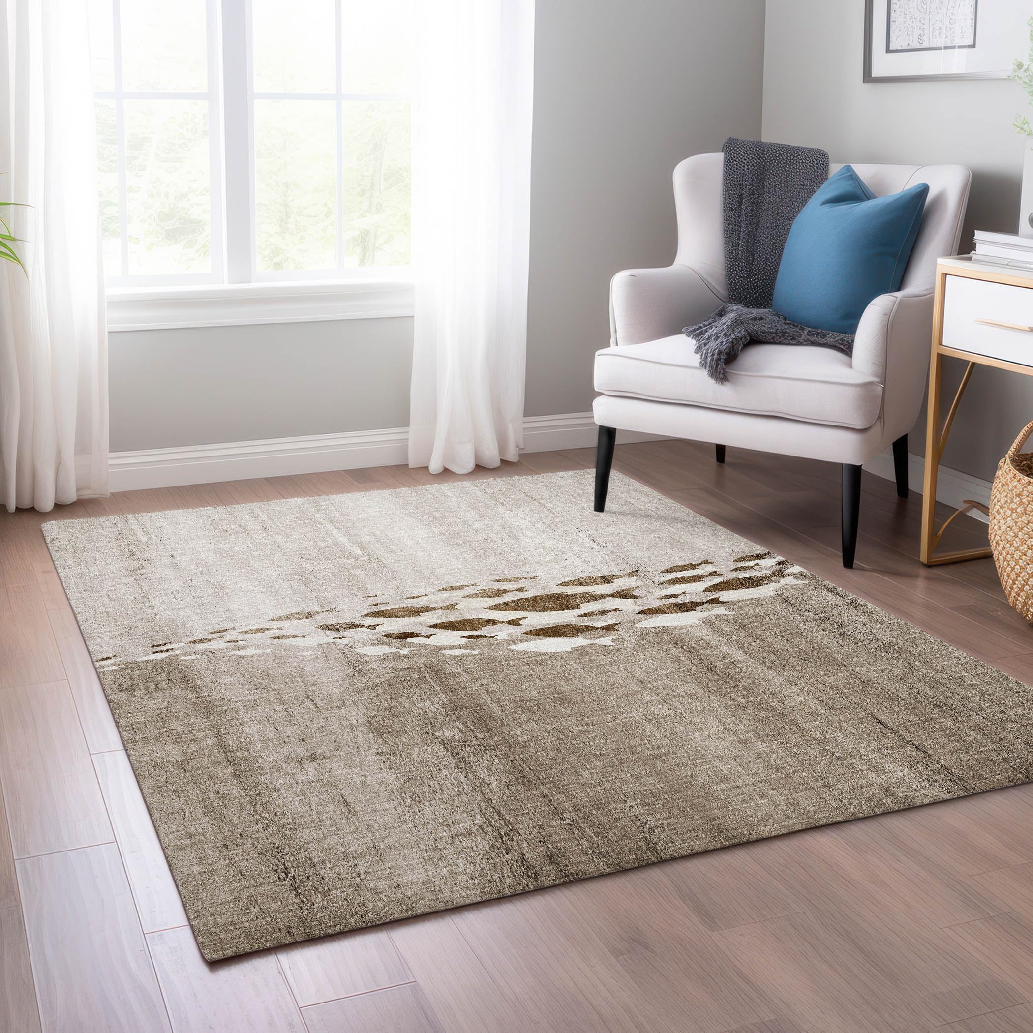 Addison Rugs Chantille ACN627 Taupe 9' x 12' Indoor Outdoor Area Rug, Easy Clean, Machine Washable, Non Shedding, Bedroom, Living Room, Dining Room, Kitchen, Patio Rug