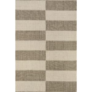 Rugs USA x Lauren Liess Boxelder Checked Cotton Area Rug, 9' x 12', Sand