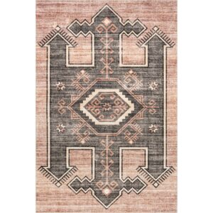 Rugs USA x Lauren Liess Sagebrush Geometric Machine Washable Area Rug, 9' x 12', Blush