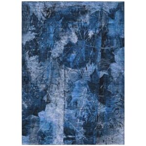 addison rugs chantille acn560 blue 9' x 12 indoor outdoor area rug, stain resistant, machine washable, non shedding, bedroom, living room, dining room, kitchen rug