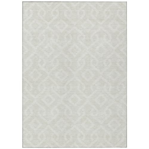 Addison Rugs Chantille ACN621 Ivory 9' x 12' Indoor Outdoor Area Rug, Easy Clean, Machine Washable, Non Shedding, Bedroom, Living Room, Dining Room, Kitchen, Patio Rug