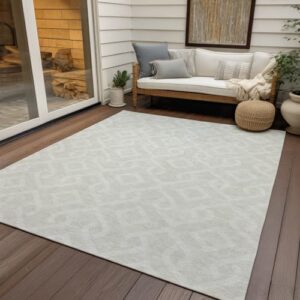 Addison Rugs Chantille ACN621 Ivory 9' x 12' Indoor Outdoor Area Rug, Easy Clean, Machine Washable, Non Shedding, Bedroom, Living Room, Dining Room, Kitchen, Patio Rug