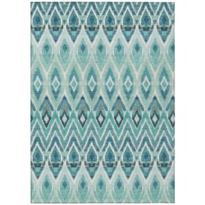 addison rugs chantille acn617 teal 9' x 12' indoor outdoor area rug, easy clean, machine washable, non shedding, bedroom, living room, dining room, kitchen, patio rug