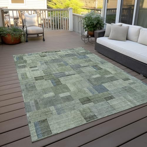 Addison Rugs Chantille ACN639 Green 9' x 12' Indoor Outdoor Area Rug, Easy Clean, Machine Washable, Non Shedding, Bedroom, Living Room, Dining Room, Kitchen, Patio Rug