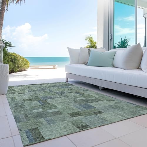 Addison Rugs Chantille ACN639 Green 9' x 12' Indoor Outdoor Area Rug, Easy Clean, Machine Washable, Non Shedding, Bedroom, Living Room, Dining Room, Kitchen, Patio Rug