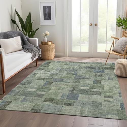 Addison Rugs Chantille ACN639 Green 9' x 12' Indoor Outdoor Area Rug, Easy Clean, Machine Washable, Non Shedding, Bedroom, Living Room, Dining Room, Kitchen, Patio Rug