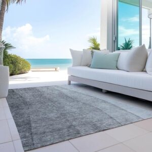 Addison Rugs Chantille ACN625 Gray 9' x 12' Indoor Outdoor Area Rug, Easy Clean, Machine Washable, Non Shedding, Bedroom, Living Room, Dining Room, Kitchen, Patio Rug