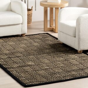 nuLOOM Armani Geometric Seagrass Area Rug, 9x12, Black