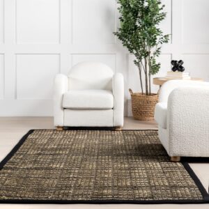 nuLOOM Armani Geometric Seagrass Area Rug, 9x12, Black