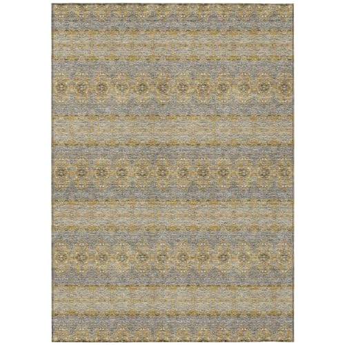 Addison Rugs Chantille ACN615 Gold 9' x 12' Indoor Outdoor Area Rug, Easy Clean, Machine Washable, Non Shedding, Bedroom, Living Room, Dining Room, Kitchen, Patio Rug