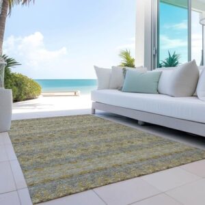 Addison Rugs Chantille ACN615 Gold 9' x 12' Indoor Outdoor Area Rug, Easy Clean, Machine Washable, Non Shedding, Bedroom, Living Room, Dining Room, Kitchen, Patio Rug