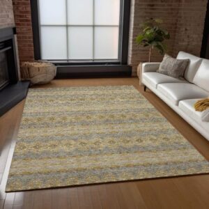 Addison Rugs Chantille ACN615 Gold 9' x 12' Indoor Outdoor Area Rug, Easy Clean, Machine Washable, Non Shedding, Bedroom, Living Room, Dining Room, Kitchen, Patio Rug