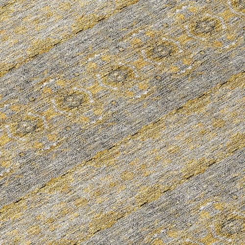 Addison Rugs Chantille ACN615 Gold 9' x 12' Indoor Outdoor Area Rug, Easy Clean, Machine Washable, Non Shedding, Bedroom, Living Room, Dining Room, Kitchen, Patio Rug