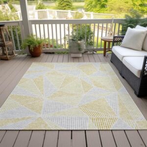 Addison Rugs Chantille ACN618 Gold 9' x 12' Indoor Outdoor Area Rug, Easy Clean, Machine Washable, Non Shedding, Bedroom, Living Room, Dining Room, Kitchen, Patio Rug