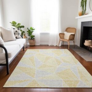 Addison Rugs Chantille ACN618 Gold 9' x 12' Indoor Outdoor Area Rug, Easy Clean, Machine Washable, Non Shedding, Bedroom, Living Room, Dining Room, Kitchen, Patio Rug